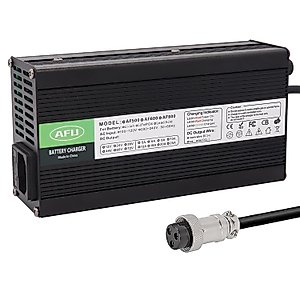 84V 5A Li-ion Battery Smart Charger for 20S 72V Li-ion Battery Black Aluminum Case with Cooling Fan (GX16 1+ 3- Plug)