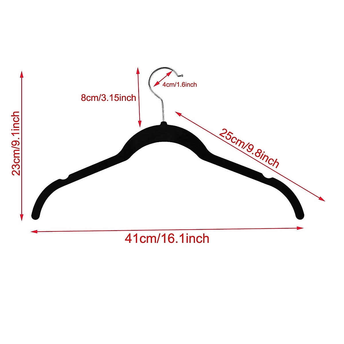 SUNTRADE Velvet Shirt Dress Clothes Hangers,360° Swivel Hook Non Slip Clothes Hangers for Tops, Dress Shirts, Blouses, Strappy Dresses (10)