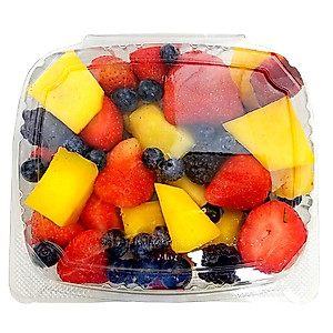 Koda Cup 24 oz. (3/4 Size Quart) RPET Clear Plastic Hinged Lid Deli Meal Prep Fruit Salad Display Food Storage Containers 100% BPA Free (Pack of 200)