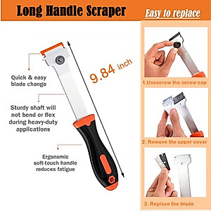 Razor Blade Scraper, 3PCS Putty Knife Tools 30 PCS Plastic Metal Blades, Kitchen Glass Window Floor Scraper for Cleaning Sticker Decal Paint Decal Adhesive Caulk Remover