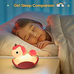 GZOKMOG Night Light for Kids, Touch Control Dimmable Baby Light, Cute Silicone Stress Relief Lamp for Kids, Gift for Girls and Boys (Pink)