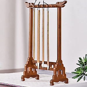 Cabilock 1 pcs Vintage Simple Bamboo Brush Hanging Pen Holder Creative Pen Rest for Students (Dragon Bamboo Brush Hanging)