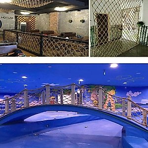 RZM Rope Net Wall Decor, Playground Climbing Net Kids Safety Net Treehouse Fence Net Birds Protective Net Children Swing Heavy Duty Hemp Cargo Cover Hammock Nets Child Safety Netting for Balcony
