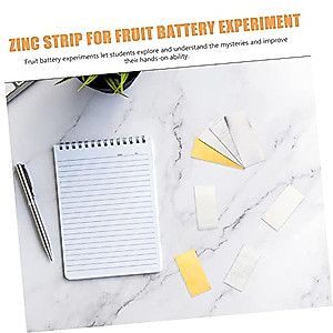 Mobestech 16pcs Fruit Battery Scientific Electrode Zinc Strip Zinc Anode Zinc Electrode Strip Anode for Zinc Electroplating Electrode Strips Electrode Strip Lab Experiment Supplies Aluminum