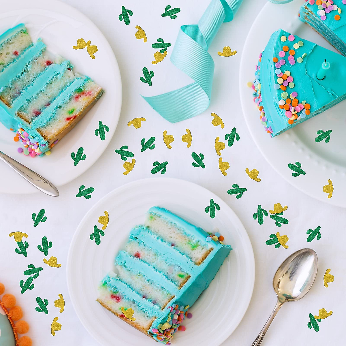 Western Confetti Glitter, Wild Western Birthday Table Confetti, Cowboy Cowgirl Paper Scatter, Mexican Wedding Fiesta Graduation Party Table Decorations Confetti, 120pcs