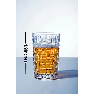 NiLor Clear Water Glasses Drinking Glasses 12 Ounce, Whiskey Glasses set of 6 Wine Glasses Highball, Good for Party Wedding