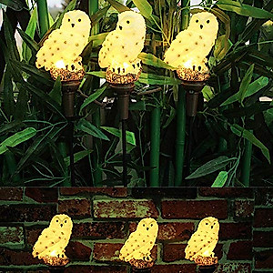 sknonr Solar Lawn Light 2pcs Waterproof LED Owl Shape Outdoor Courtyard Lawn Lighting Home Garden Courtyard Decoration 45x10.5x7.5cm