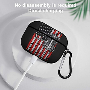 Patriot Disc Golf American Flag Airpods Case Cover for Apple AirPods Pro Cute Airpod Case for Boys Girls Silicone Protective Skin Airpods Accessories with Keychain