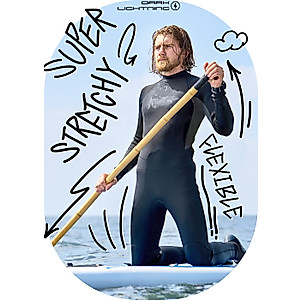 Dark Lightning Full Body Wetsuit Men and Women, 3/2mm Wet Suit Womens Mens Diving Surfing Snorkeling Kayaking Water Sports (Men - Black-3/2mm, Medium)