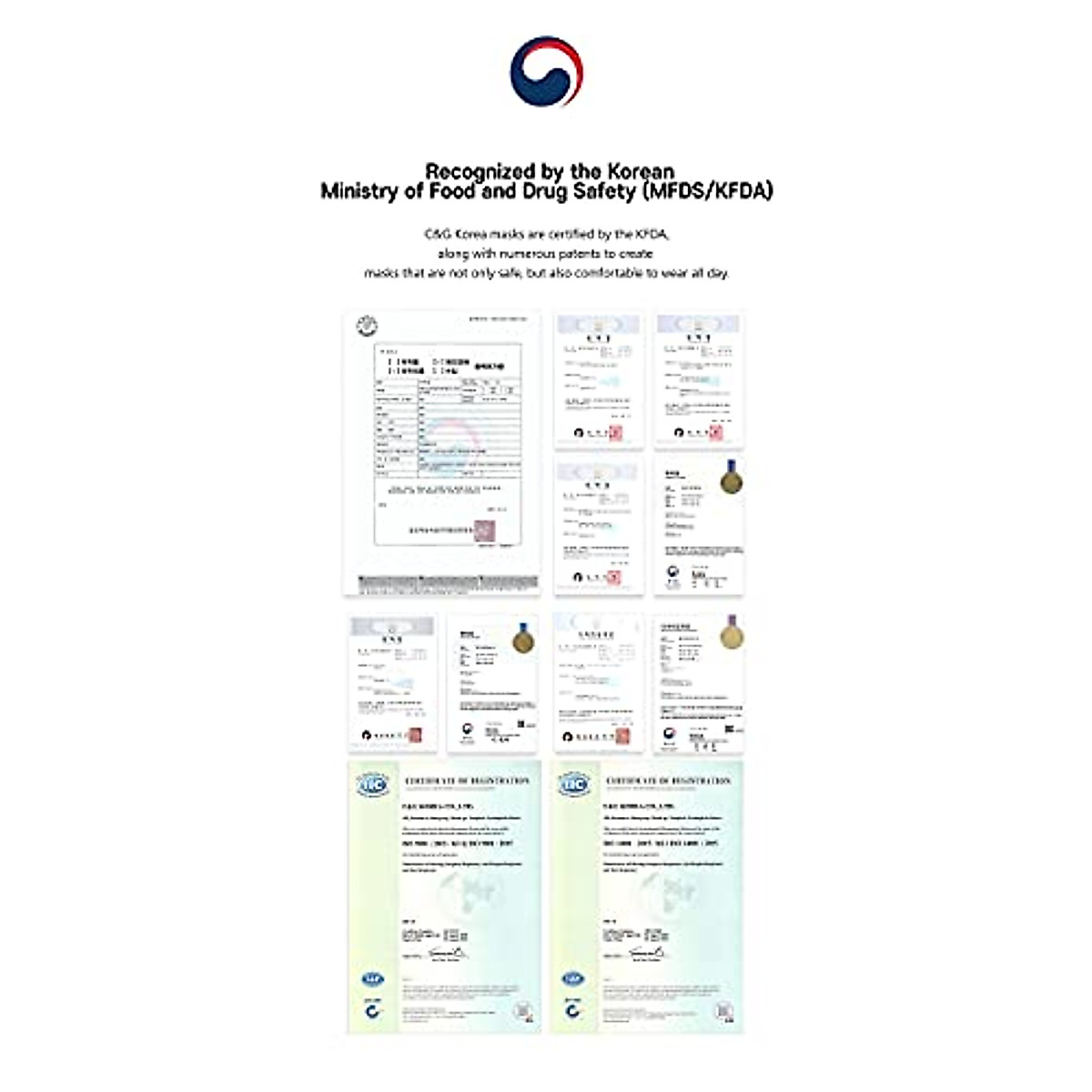 C&G Korea Masks [5 Pc] Disposable Black KF94 Certified C&G Korea Face Masks, 5 Count (Pack of 1)