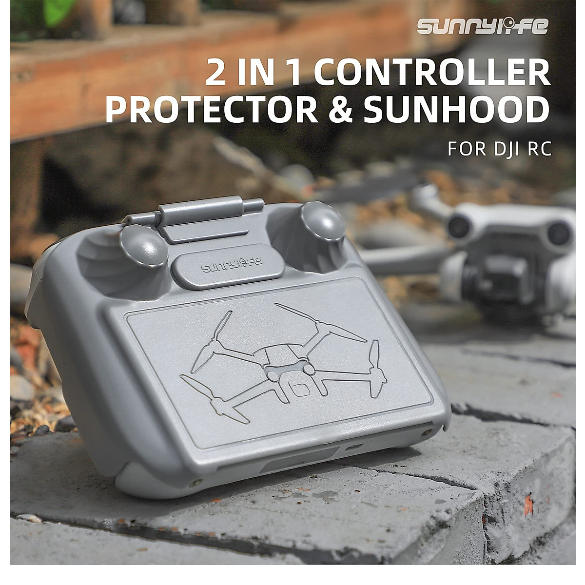 2 in 1 Controller Protector Sun Hood, Control Sticks Guard, Screen Monitor Cover for RC Mini 3 Pro