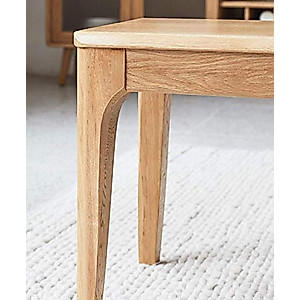MU RONG Dining Bench, Wood Bench Solid Oak Wooden Bench Indoor Dining Room Table Home Bedroom Bed End Restaurant Modern Hallway Furniture, 47.2" W x 13.8" D x 17.7" H