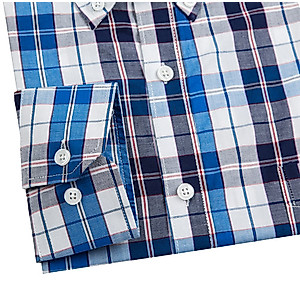 Double Pump Mens Button Down Shirts Cotton Long Sleeve Shirts Regular Fit (SL01A,M)