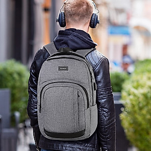 Bookbag School Backpack, Travel Backpack Anti Theft Laptop Backpack with USB Charging Port Water Resistant College Fits 15.6 Inch Notebook Over 3 Years Old