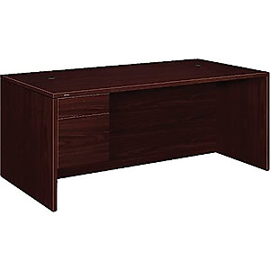 HON 10586LNN 10500 Series Large "L" or "U" 3/4-Height Ped Desk, 72w x 36d, Mahogany