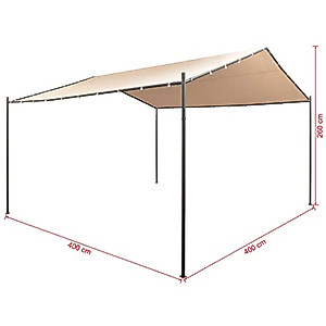 Gazebo Pavilion Tent Canopy,Grill Gazebo,Rv Carport,Heavy Duty Tents for Parties,Outdoor Gazebo,Shade Tent,Wedding Tent,for Outdoor,Backyard,Garden,Lawns,13' 1" x13' 1" Steel Beige