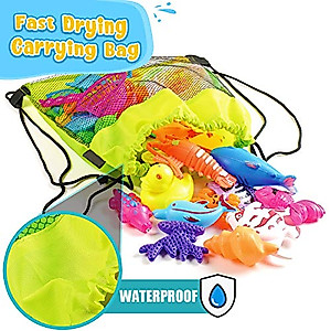 GoodyKing Magnetic Fishing Game Pool Toys for Kids - Bath Outdoor Indoor Carnival Party Water Table Fish Toys for Kids Age 3 4 5 6 Years Old 2 Players Gift (Large)