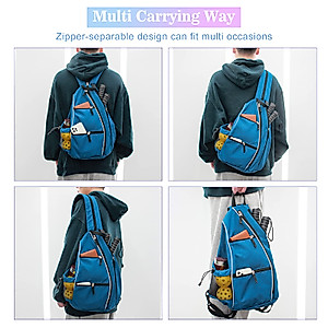 shoowyees Pickleball Tennis Bag Backpack for Men Women - Sports Crossbody Franklin Pickle Ball Tennis Travel Sling Bag