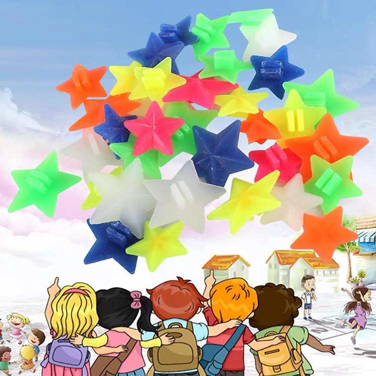 Yun River Kids' Bike Spokes Decoration / 105pcs Star Shaped Bicycle Spokes Plastic Beads