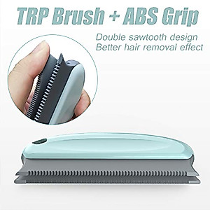 Meteou Pet Hair Cleaning Remover Brush | Pet Hair Detailer with Handle | Cat and Dog Hair Lint Remover Brush for Cars Furniture Carpet Sofa Clothes Beds Couches Blinds Chairs LtBlue
