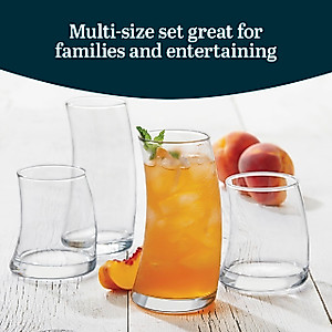 Libbey Swerve 16-Piece Tumbler and Rocks Glass Set