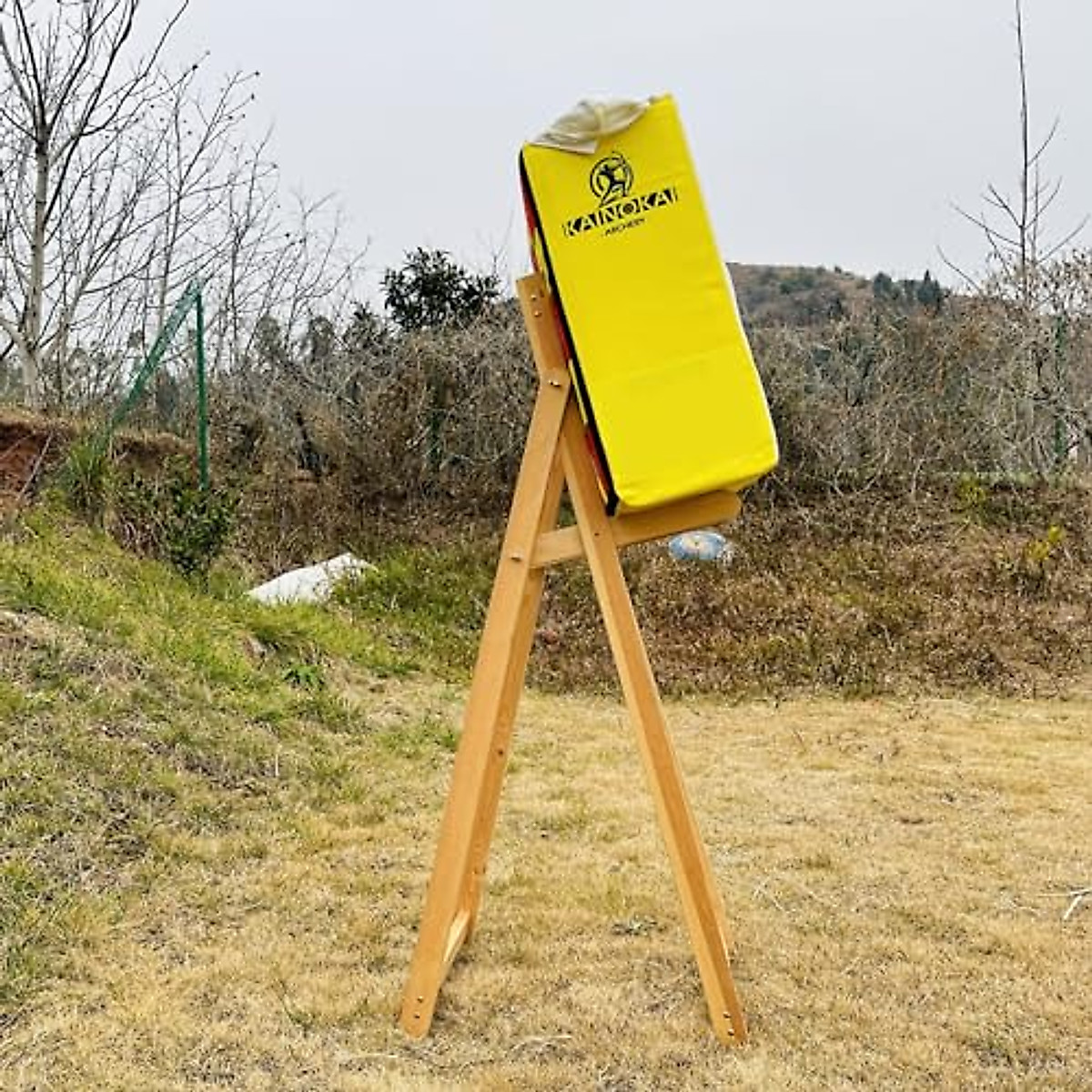 KAINOKAI Wooden Archery Target Stand for Point Bag Archery Target Straw Archery Target