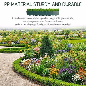 Landscape Edging, Garden Edging Border No Dig, DIY Decorative Flower Grass Bed Border, Plastic Fence for Landscape Border, for Garden/Lawn/Walkway and Landscape Edging - 20pcs (Wave-GN)