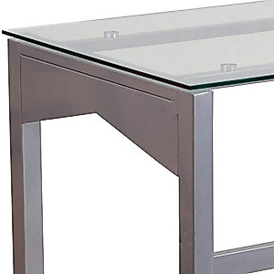 Flash Furniture Jayden Contemporary Clear Tempered Glass Desk with Geometric Sides
