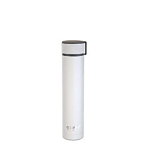 The Asobu Skinny Mini 7.8 oz Fashionable Double Walled Stainless Steel Insulated Pocket Sized Flask (White)