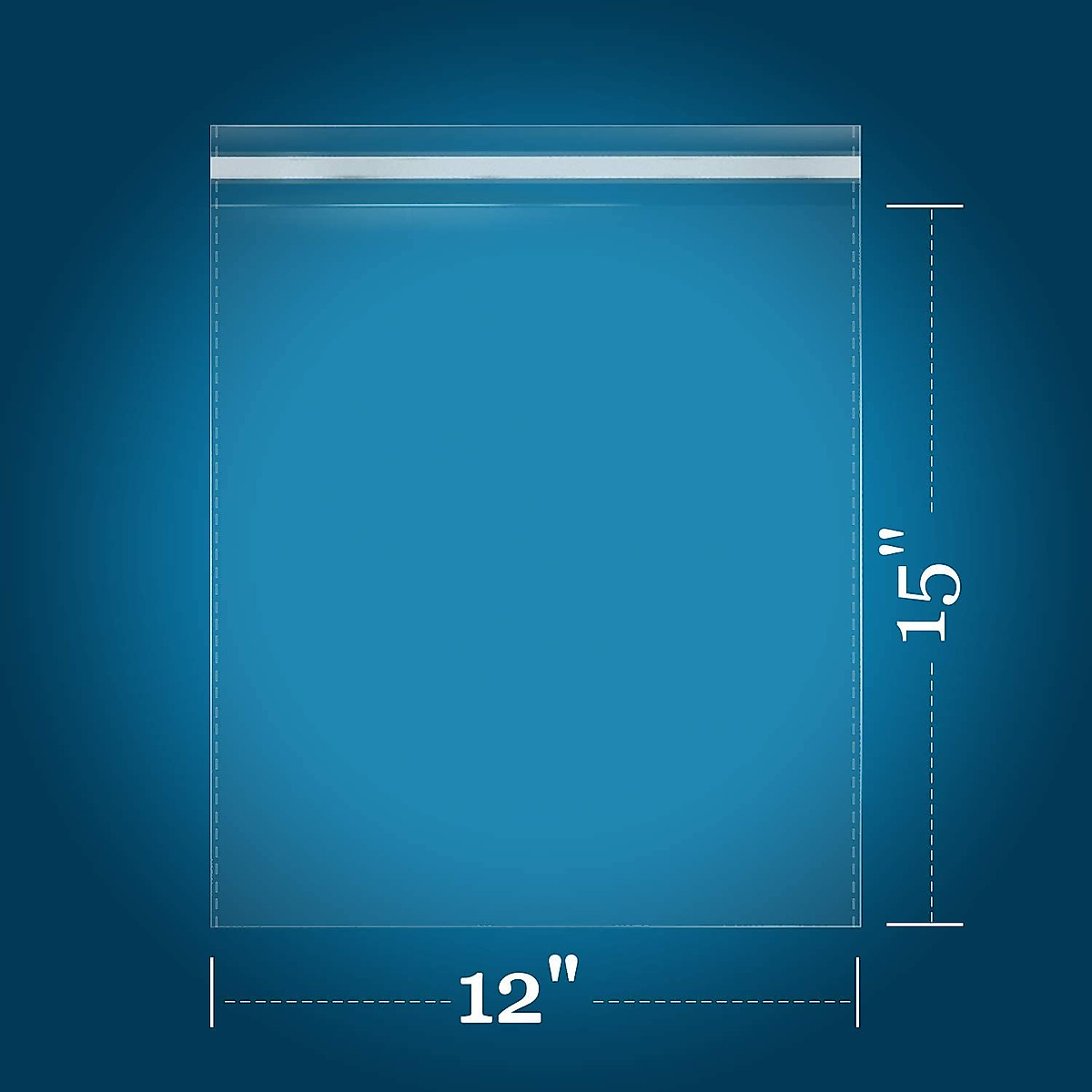 iMailer - 500 Pack - 12" x 15" Self Seal Clear Cellophane Bags- Resealable Plastic Poly Cello Bags for Clothing, T-Shirts, Pants