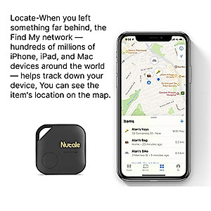 Nutale AirPro Key Finder Tag (iOS Only), Bluetooth Tracker Item Locator with Key Chain for Keys Pet Wallets or Backpacks and Tablets Batteries Include Compatible with FindMy APP (White&Black, 4 Pack)