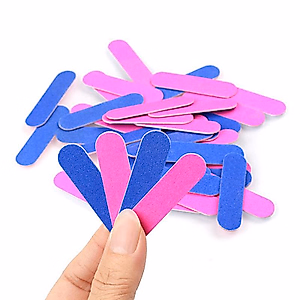 XIDAJIE 100pcs Colorful Mini Nail Files Bulk, Disposable Double Sided Emery Boards Nail Art Tool Manicure Pedicure Tools for Home Salon Use