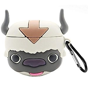 Avatar Appa Miyazaki Hayao for AirPods 1&2 Case, 3D Ponyo Cute Cartoon Soft Silicone Protective Cute Airpods Case with Keychain,for Boys Teens Girls Appa