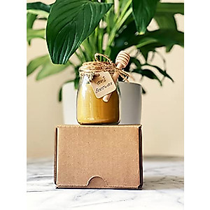 Bekker's Candles Beeswax Jar Candle 100 Percent Pure Beeswax in Glass Container 30 Hours Light Honey Aroma 7 oz, Yellow