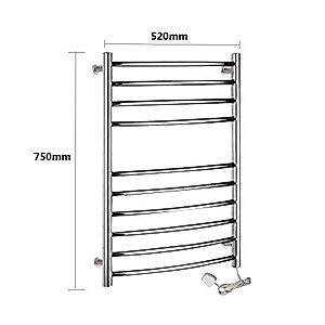 Bathroom Towel Warmer Electric Heated Towel Rack, Towel Warmer for Bathroom, 10-Bar Wall-Mounted Electric Heated Towel Rack, Energy Efficient 88W, Stainless Steel Heated Towel Rail Drying Rack with On
