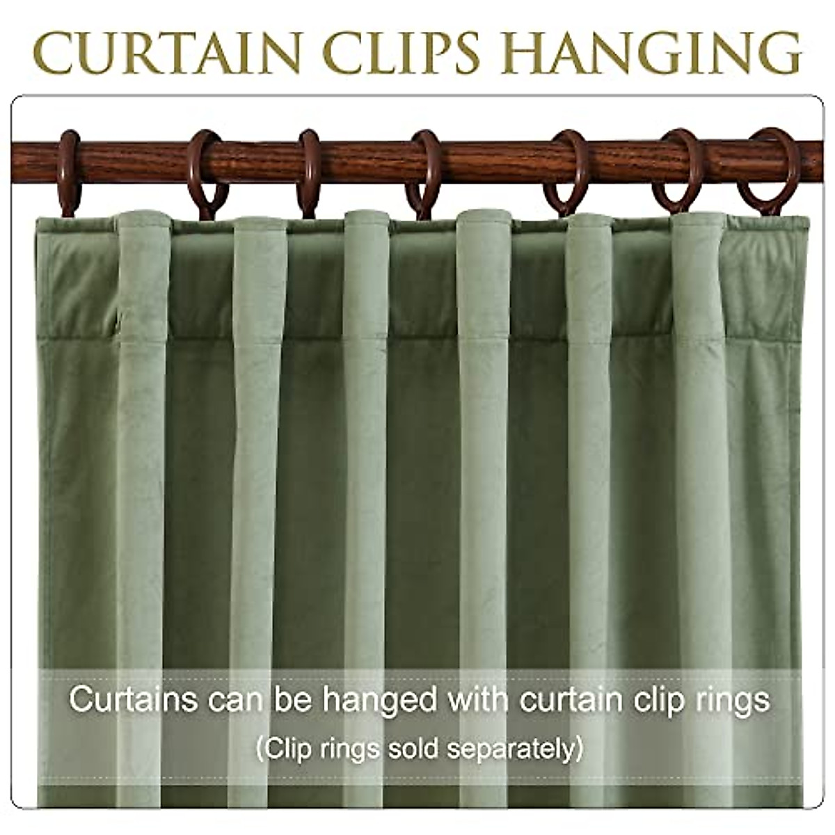 StangH Sage Green Curtains 84 inches, Super Soft Thick Velvet Drapes for Nursery Bedroom Thermal Insulated Privacy Doorway for Home Office/Bathroom, W52 x L84 inches, 1 Panel