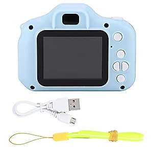 Mini Portable Kids Camera - 2.0 Inch IPS Color Screen - HD 1080P Childrens Digital Camera - with Photo/Video Function - Gift for Boys, Girls (Blue)