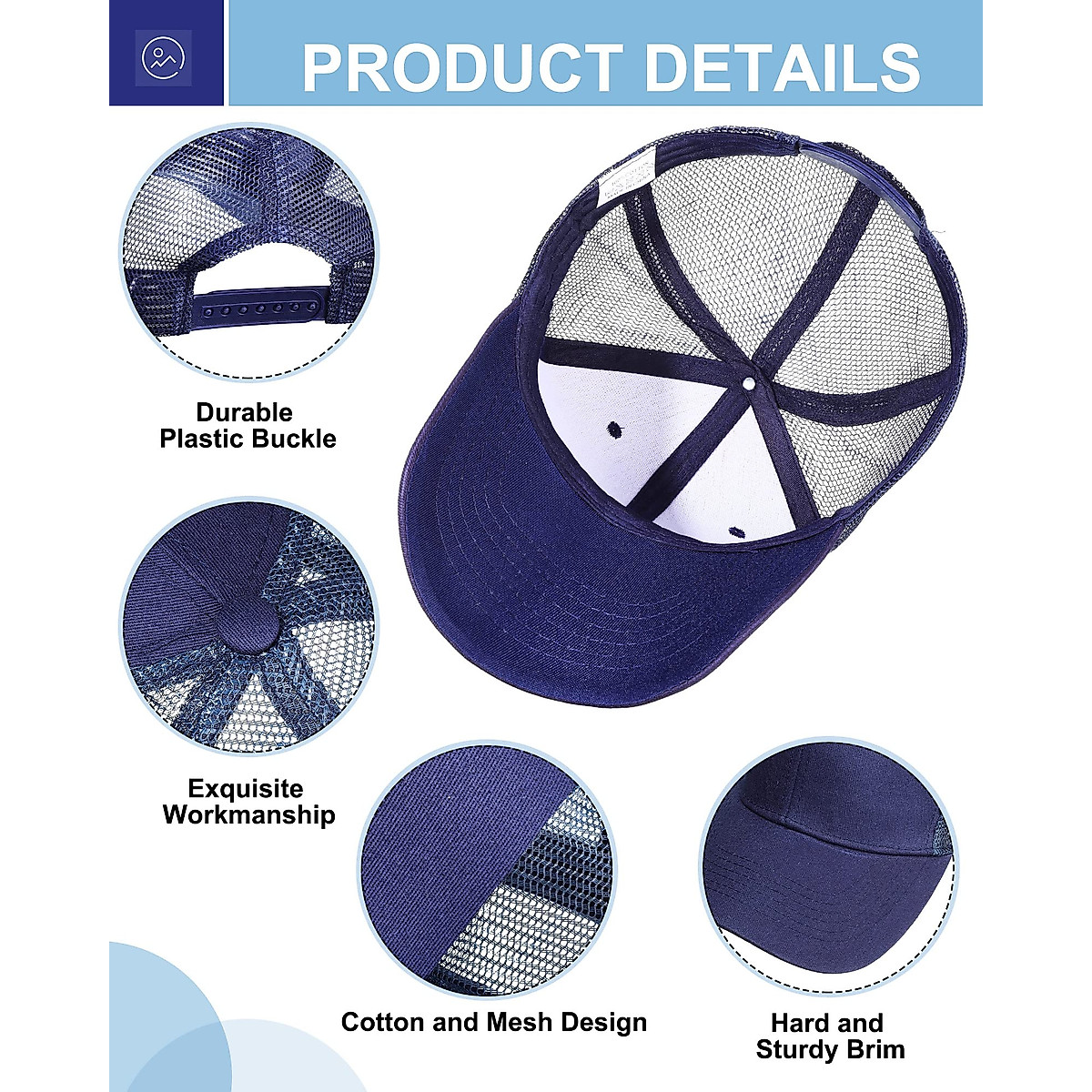 Coume 12 Pieces Mesh Baseball Hat Bulk Cotton Washed Blank Baseball Caps Adjustable Trucker Baseball Hat Snapback Golf Dad Hat Men's Professional Cap(Assorted Colors)