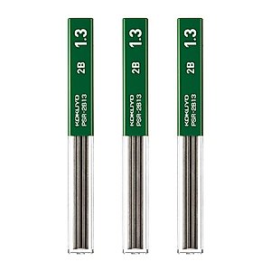 KOKUYO Mechanical Pencil Lead, 1.3mm 2B (PSR-2B13-1P) 10 Leads- 3 Pack (Japan Import)