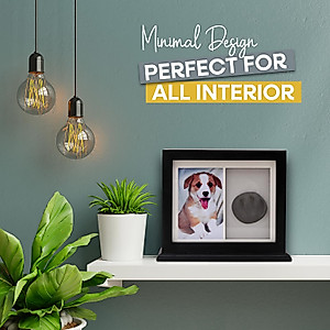 NIMBIO Dog Urns for Ashes, Pet Urn, Cat Pet Urn with Photo Frame and Paw Print Kit Sturdy Space 11.6 x 5.9 x 9.8 in | Premium Pine Wood Pet Urns | Two Bags for Ashes + Plaque for ID