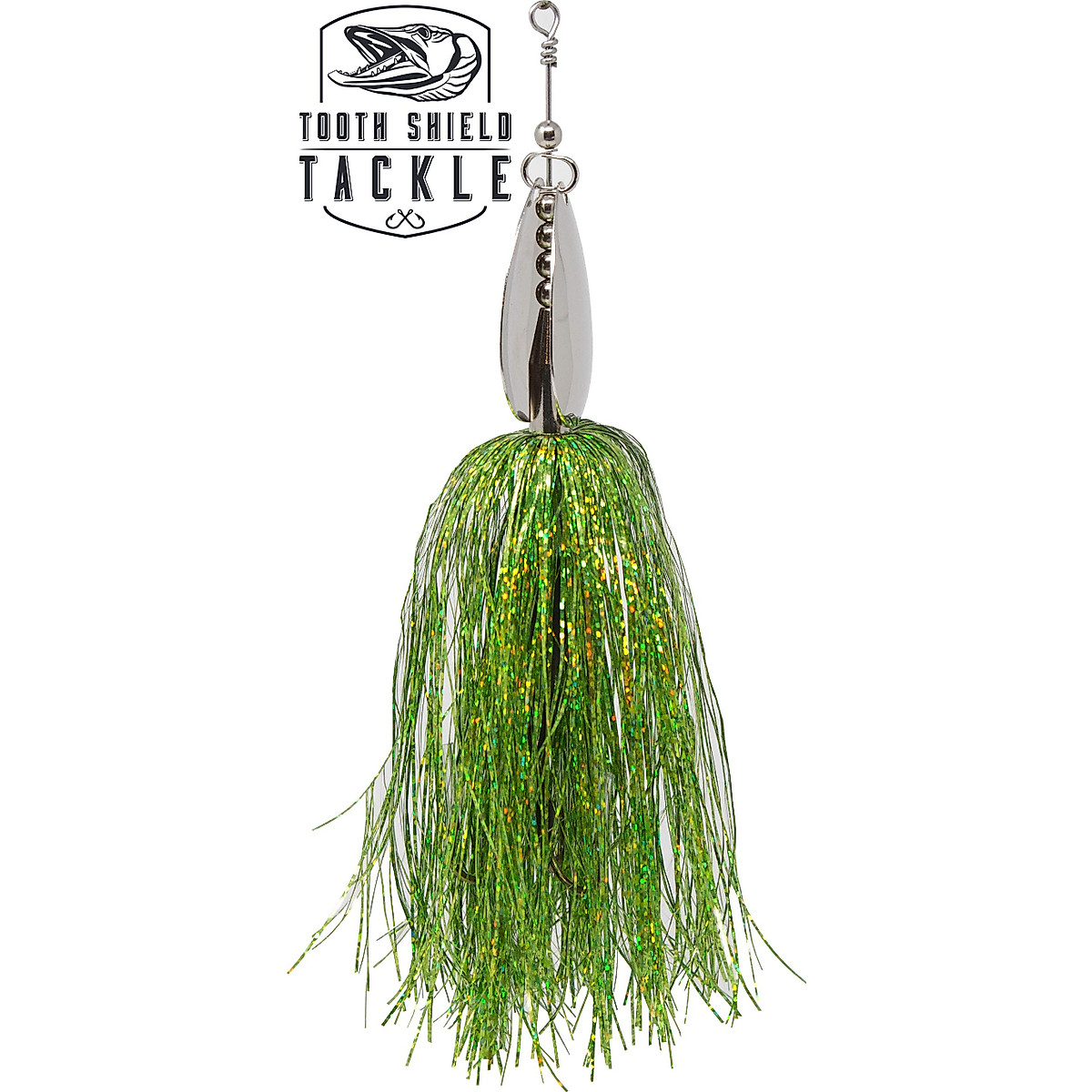 Tooth Shield Tackle Chubby Musky Bucktail (Chartreuse) Muskie Pike Double 9 Inline Spinner Musky Lures Baits Tackle