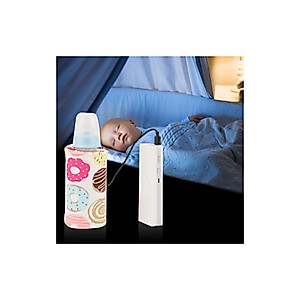USB Baby Bottle Warmer Travel Bottle Warmer, On The Go Bottle Warmer USB Bottle Warmer Portable Bottle Warmer for Babie, Portable Milk Heater Cover(Donut Pattern)