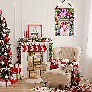 WOWUSUO Funny Pig Garden Flag Yard Flag Burlap Home Flag Double Sided Outdoor Decoration 12 X 18 Inch