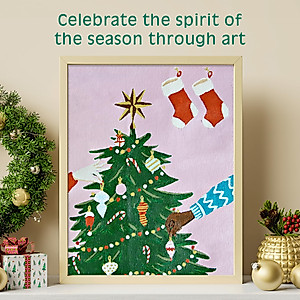 Pink Picasso Kits Color by Number Canvas Painting Kit | DIY 8x10 Premium Arts and Crafts Gift for Adults, Teens and Kids | Mid Century Merry Christmas