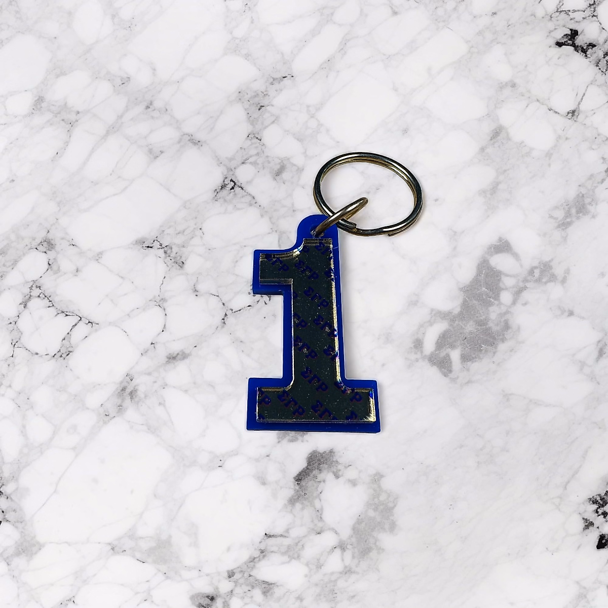 Desert Cactus Sigma Gamma Rho Keychain Line Number # Cross Over Initiation Acrylic Mirrored Decorative SGR Divine 9 (#1 Line Number Keychain)