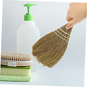 COLLBATH 4 Pcs Kitchen Cleaning Broom Chinese Broom Small Hand Broom Power Desktop Duster Mini Wicca Car Broom Supplies Wick Short Handle Broomstick Little Dirt Wide Broom Mop ﻿ Miscanthus