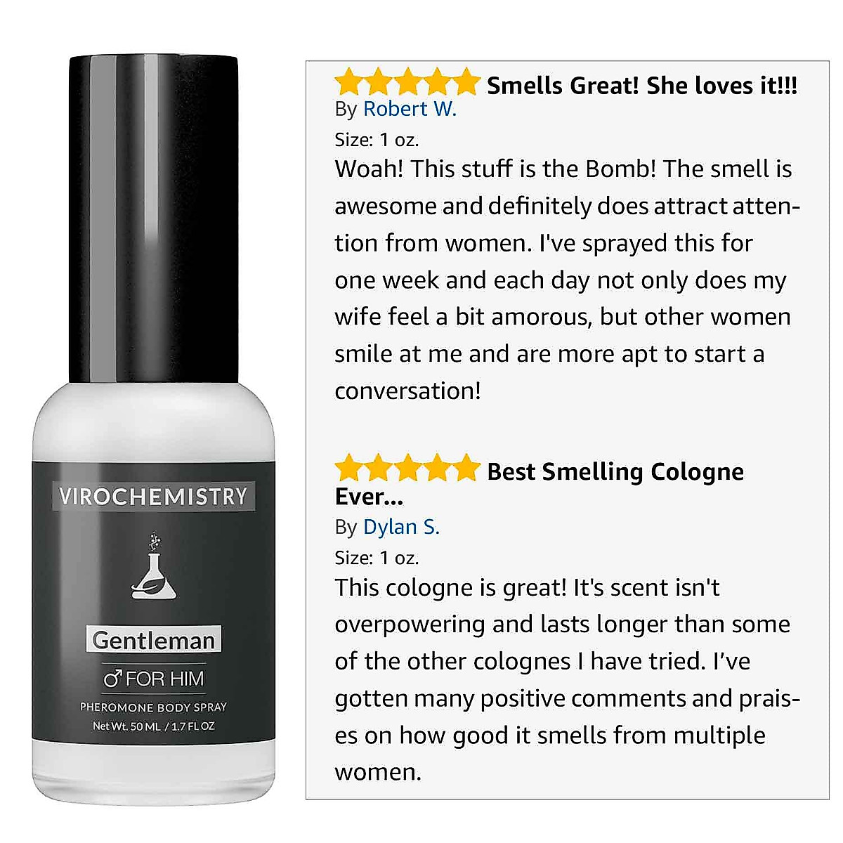 VIROCHEMISTRY Pheromones to Attract Women for Men (Gentleman) Body Spray - Bold, Extra Strength Human Pheromones Fragrance Body Spray - 50ml (Human Grade Pheromones to Attract Women)