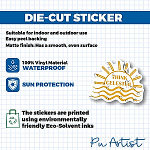 Think Celestial LDS Sticker Bible Sunshie Jesus God Faith Religious V1 Vinyl Die Cut Sticker for Car Laptop Phone Water Bottle Guitar Helmet Gift Idea Merchandise Decor Decal Stuff