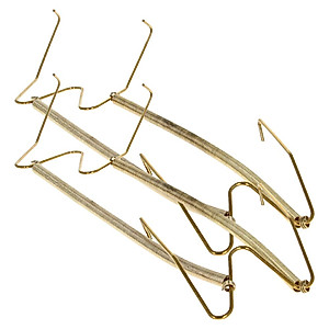 Fielect 2Pcs Plate Hanger 15.98" W Type Stainless Steel Plate Hangerswith Tip Protectors for Walls Compatible Decorative Plates Hooks Dish Diaplay Holder