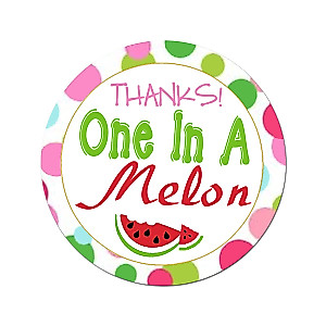 Remarkable One in A Melon Thank You Stickers Labels,2 Inch Watermelon Birthday Party Label Stickers ,Great for Party Favors, Envelope Seals & Goodie (250 Pcs)